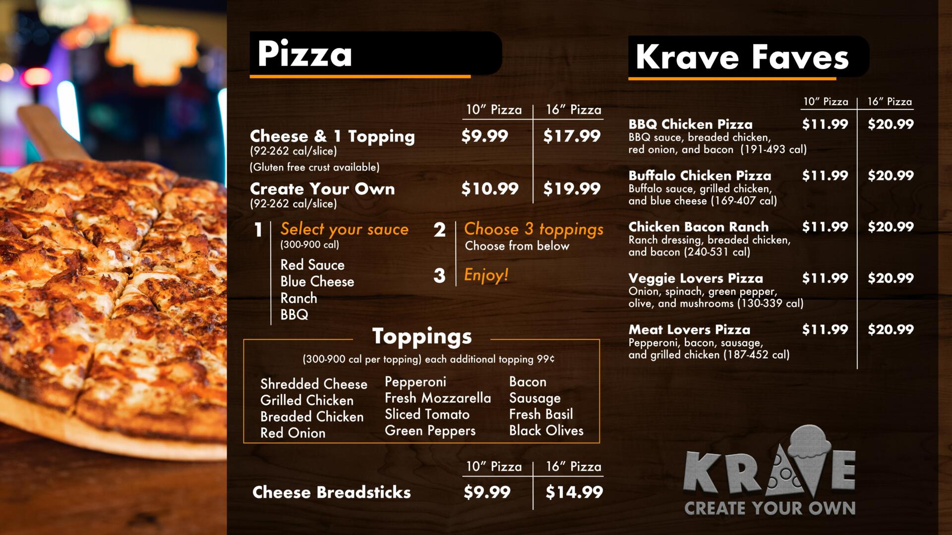 Krave menu - Ann Arbor, MI