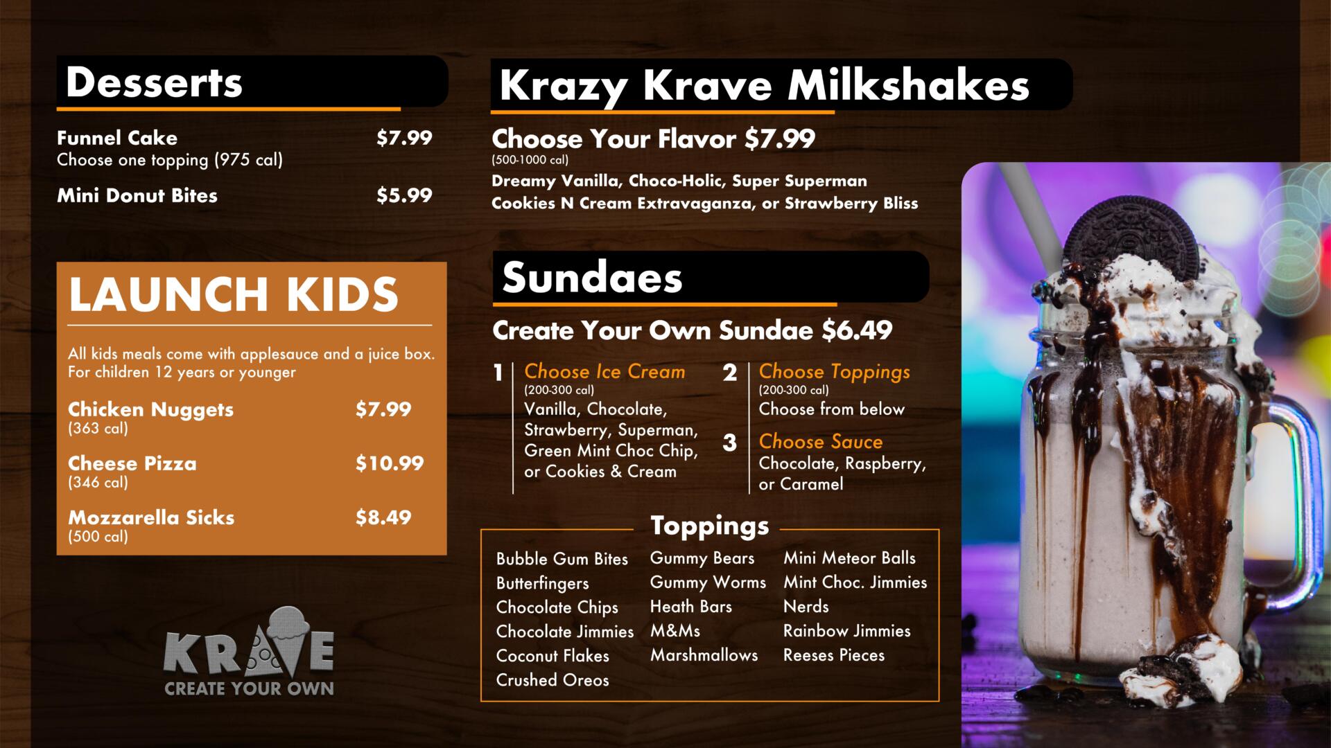Krave Menu - Gurnee, IL