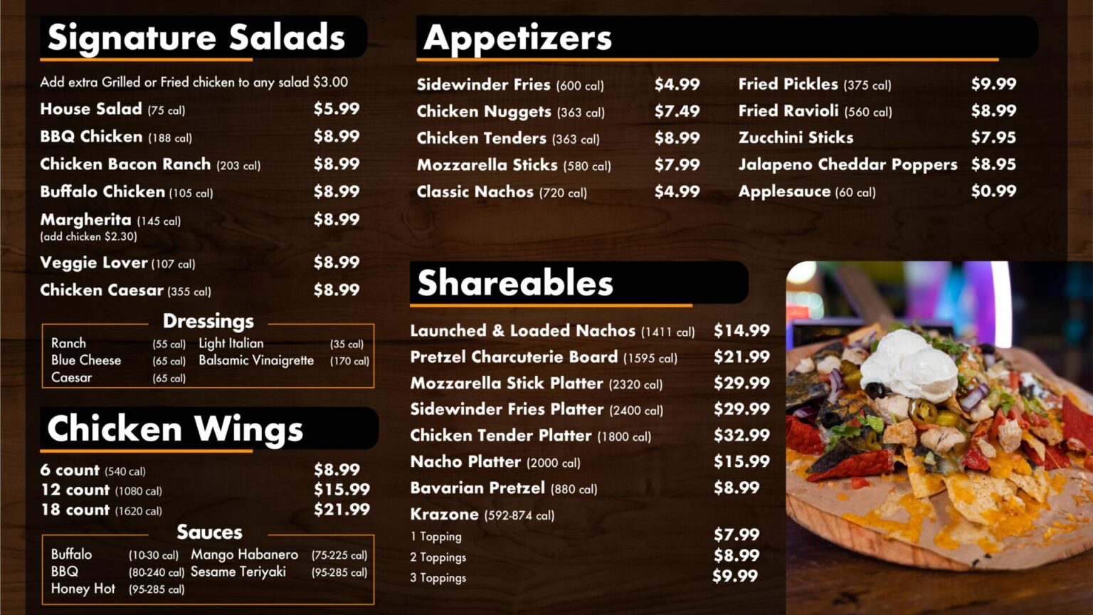 Krave menu - Warwick, RI